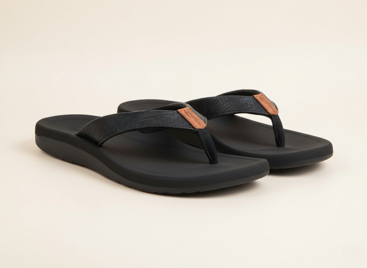 Black Flip Flops | Daily Comfort & Support – Aerothotic