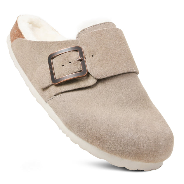 Winter Clogs for Women | Comfortable Slip-On Suede Leather Clogs ...