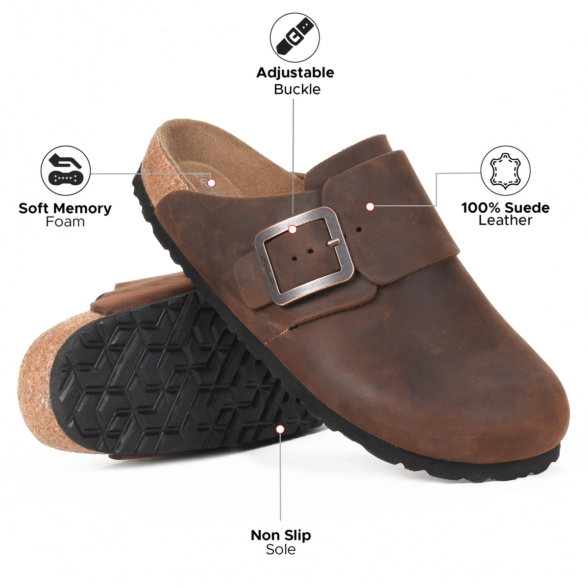 Genuine Leather Clogs for Women with Arch Support – Aerothotic