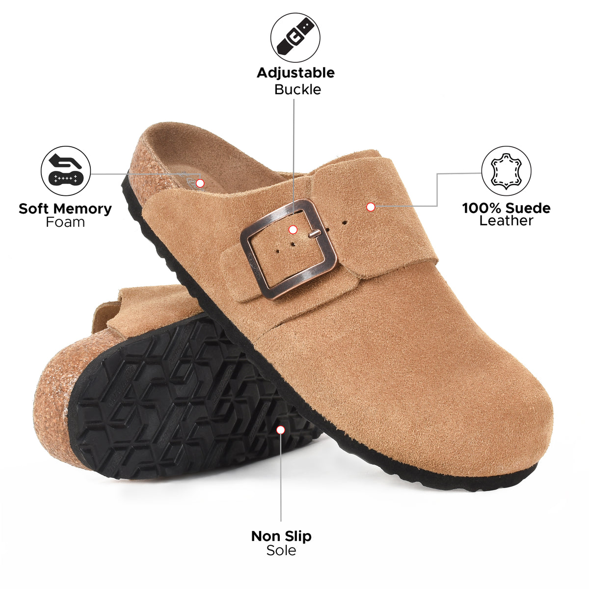 Aerothotic - Atlas Genuine Leather Clogs for Women with Arch Support ...